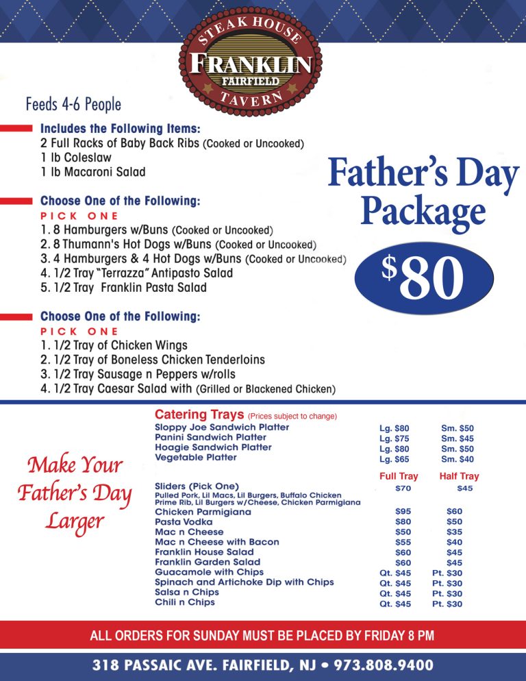 Father’s Day Family Meal Package - Franklin Steakhouse and Tavern